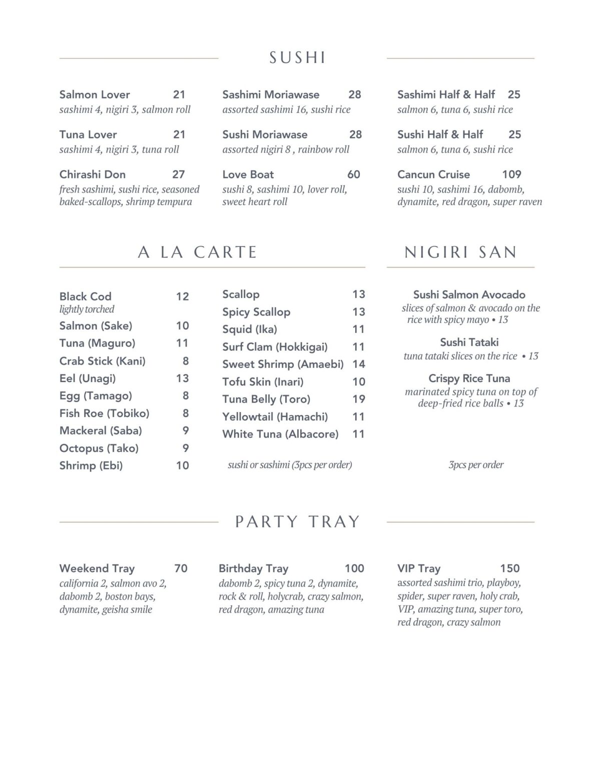 Menu – Saltwater Kitchen & Sushi