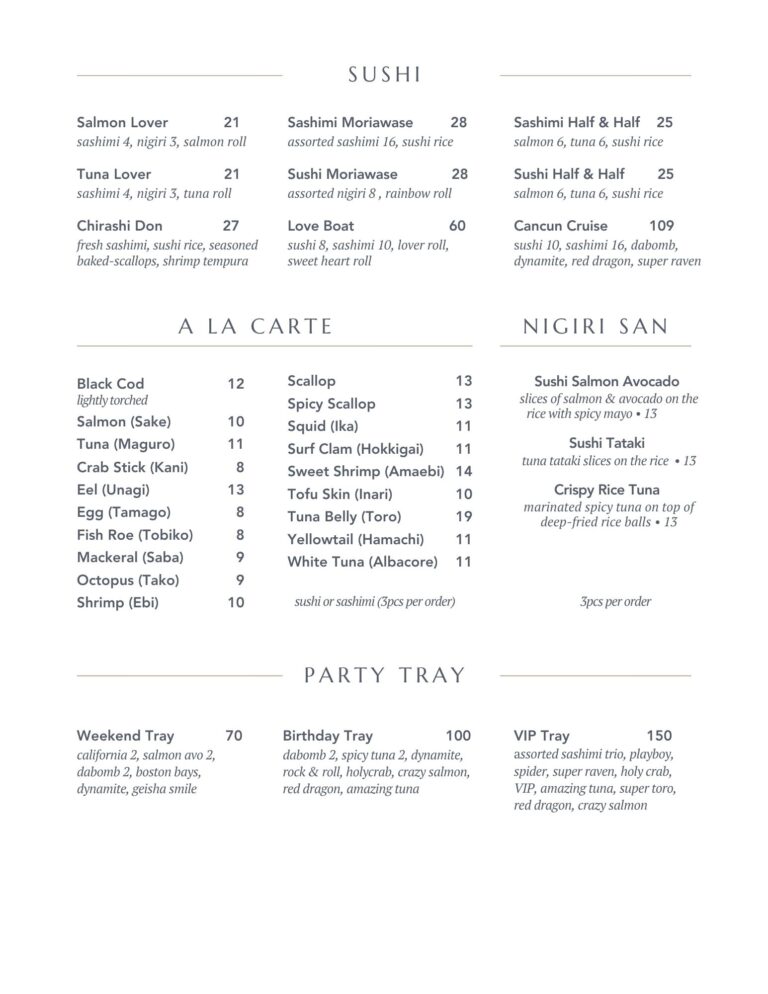 Menu – Saltwater Kitchen & Sushi