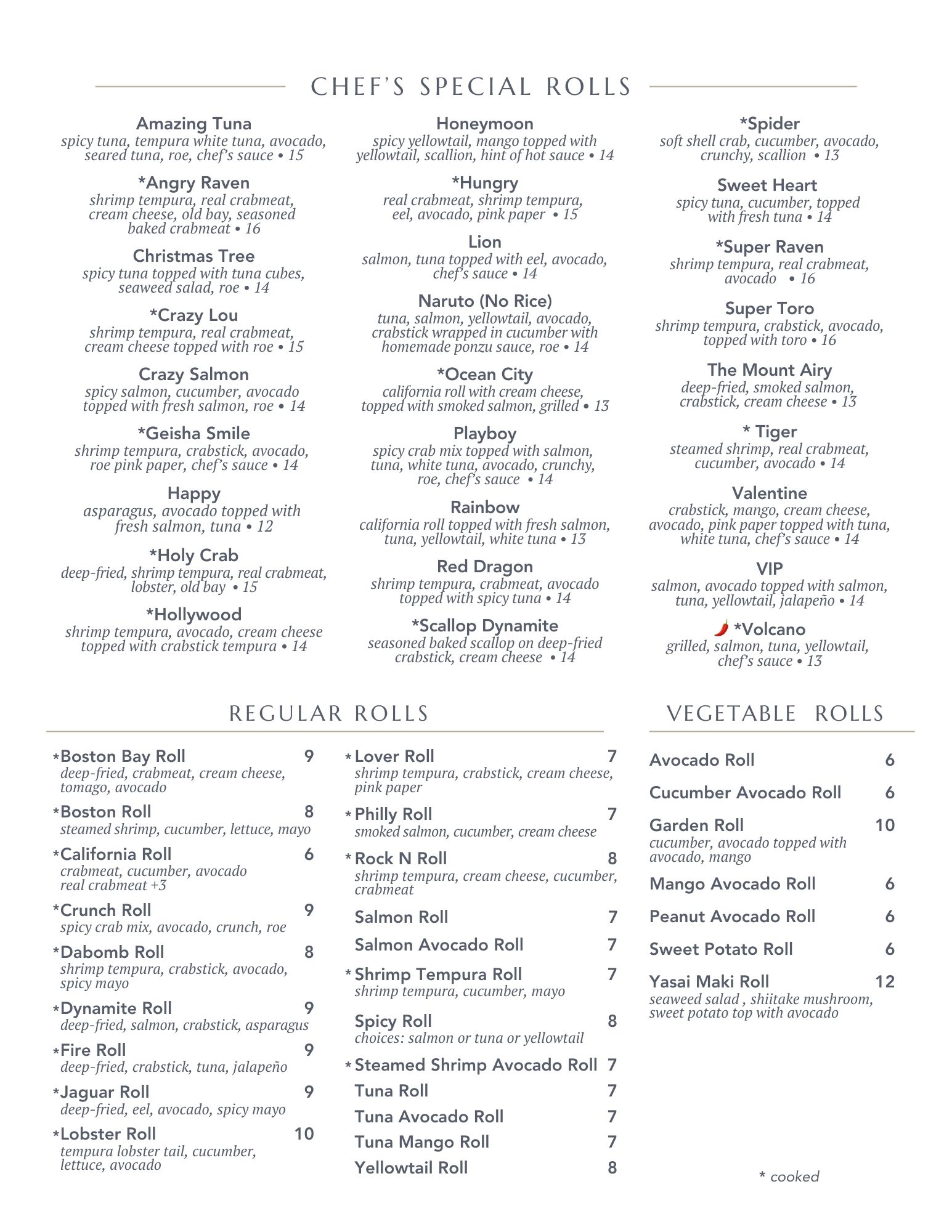 Menu – Saltwater Kitchen & Sushi