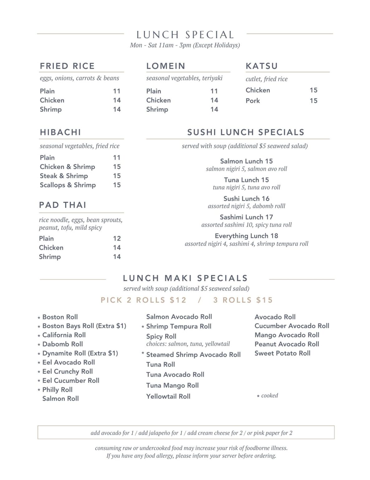 Menu – Saltwater Kitchen & Sushi