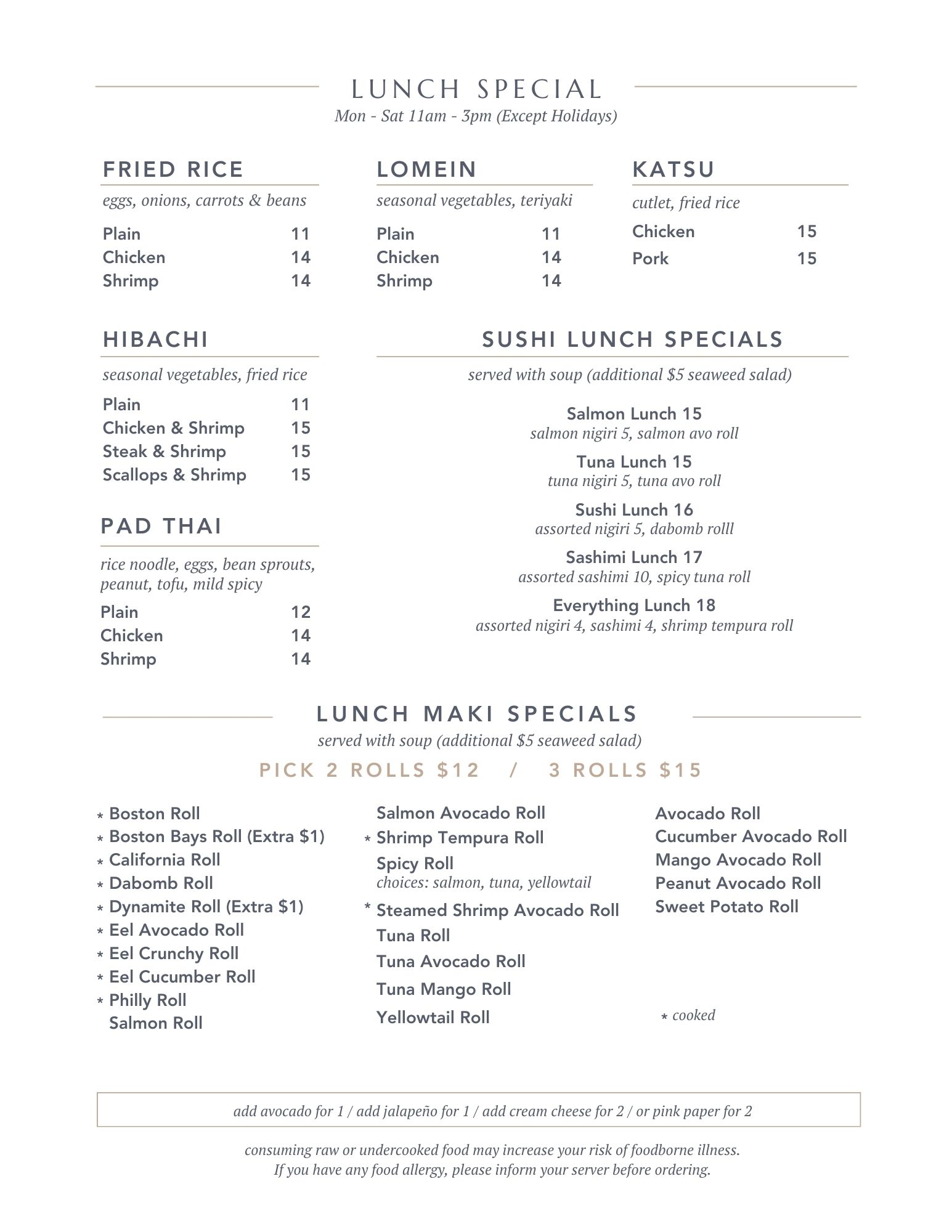 Menu – Saltwater Kitchen & Sushi