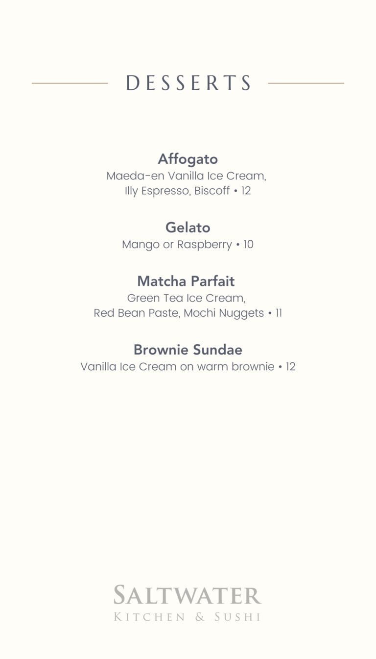 Menu – Saltwater Kitchen & Sushi