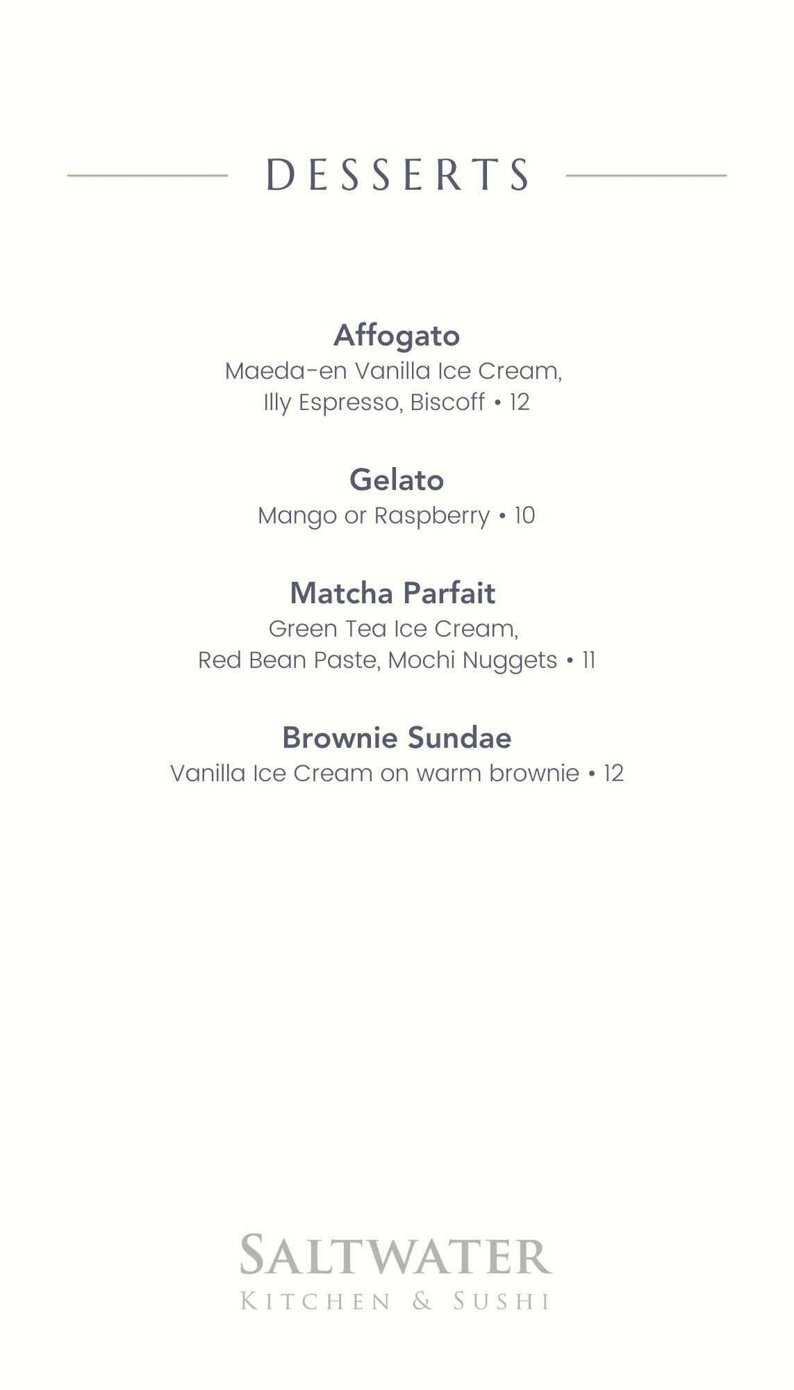 Menu – Saltwater Kitchen & Sushi